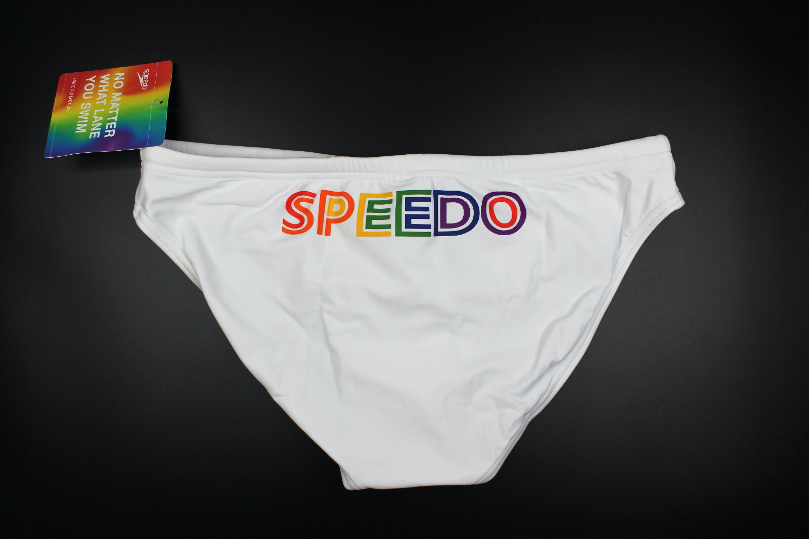 Speedo Men white Pride Logo swim Brief Swimwear size 28 30 32 34 36 38 ...
