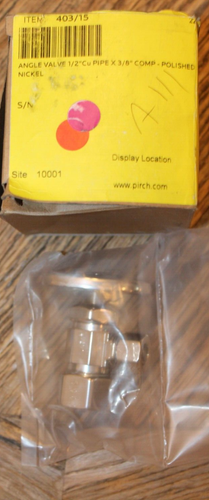 Brasstech Angle Valve, 1/2" Compression in Polished Nickel Mfr # 403/15 ...