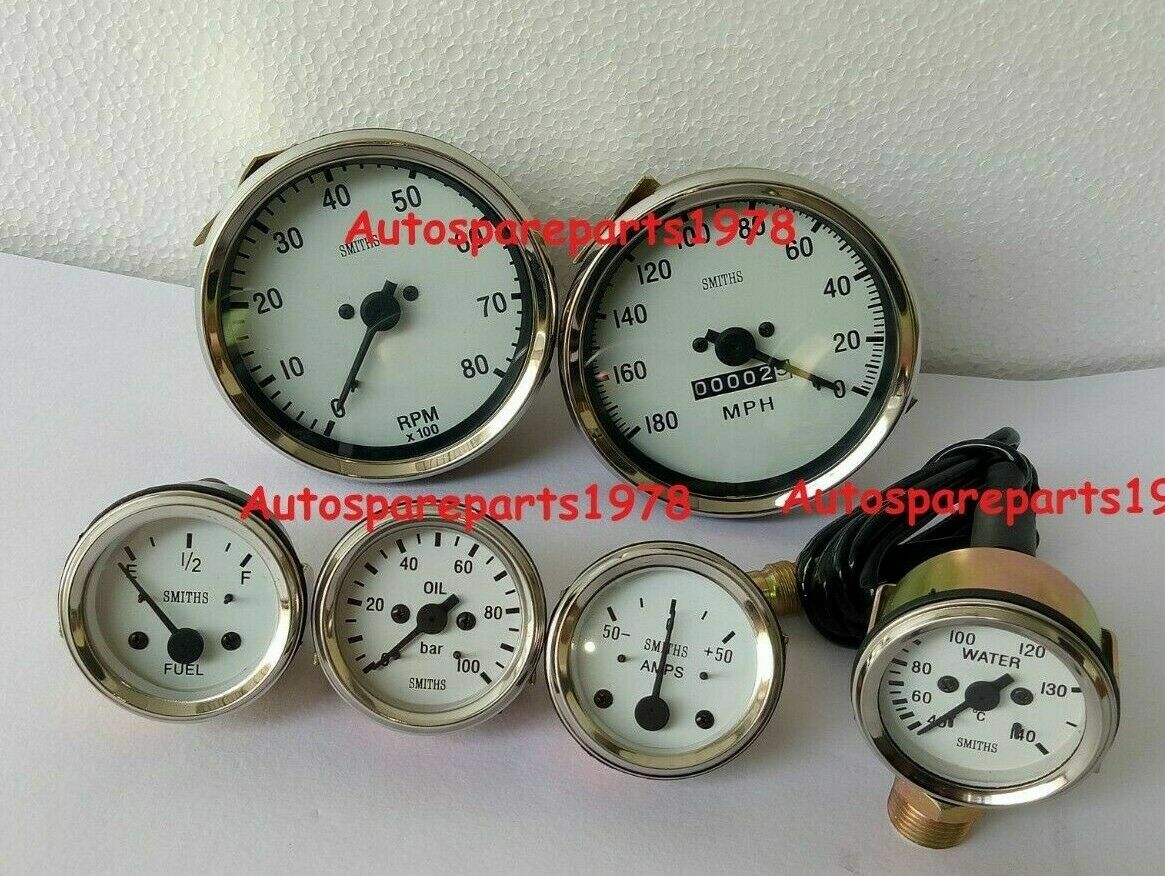 Smiths Kit 100mm Speedo mph+Tacho +52mm Temp Oil Pressure Fuel Amp ...