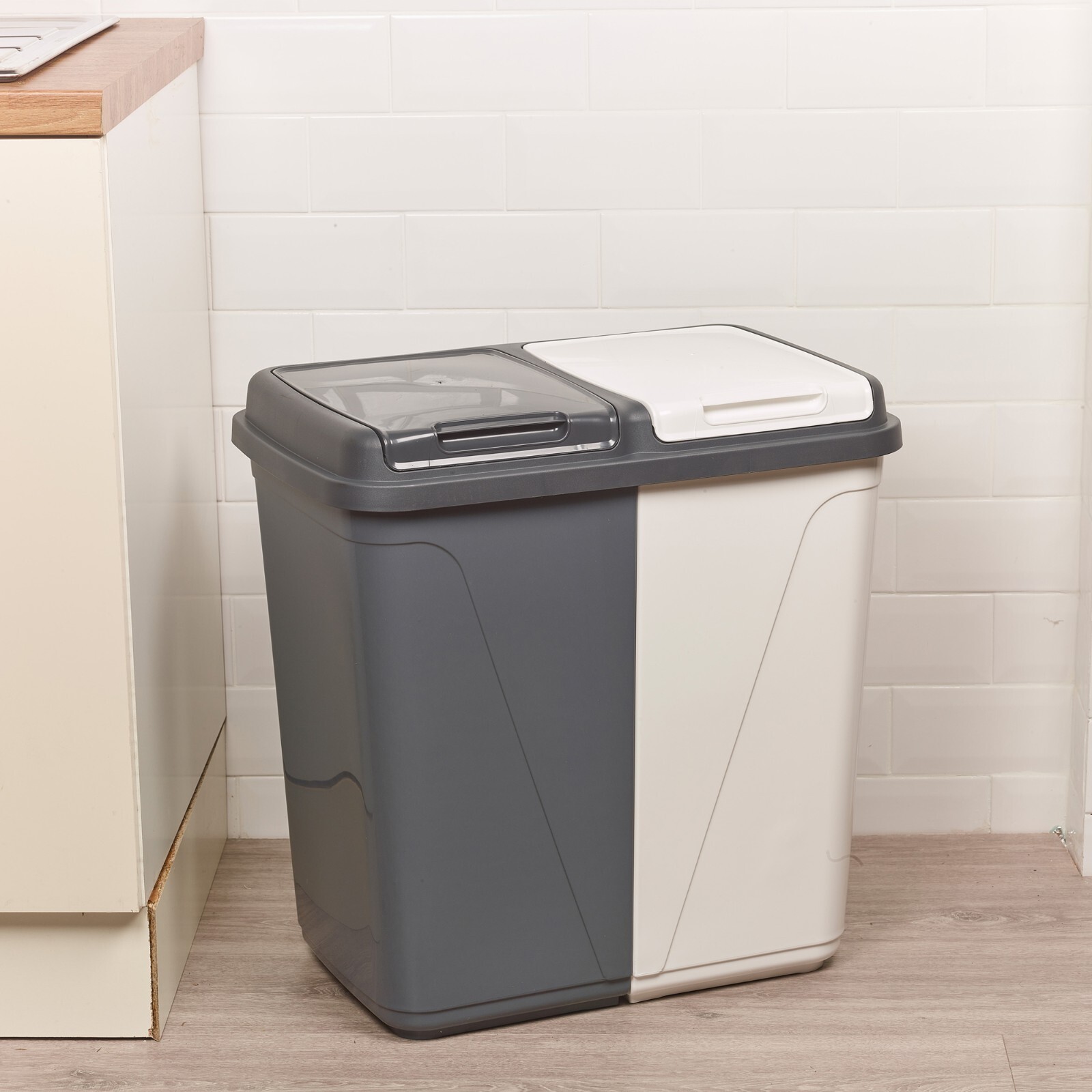60/90L Double Kitchen Recycling Laundry Duo Bin Garbage Under Cabinet ...