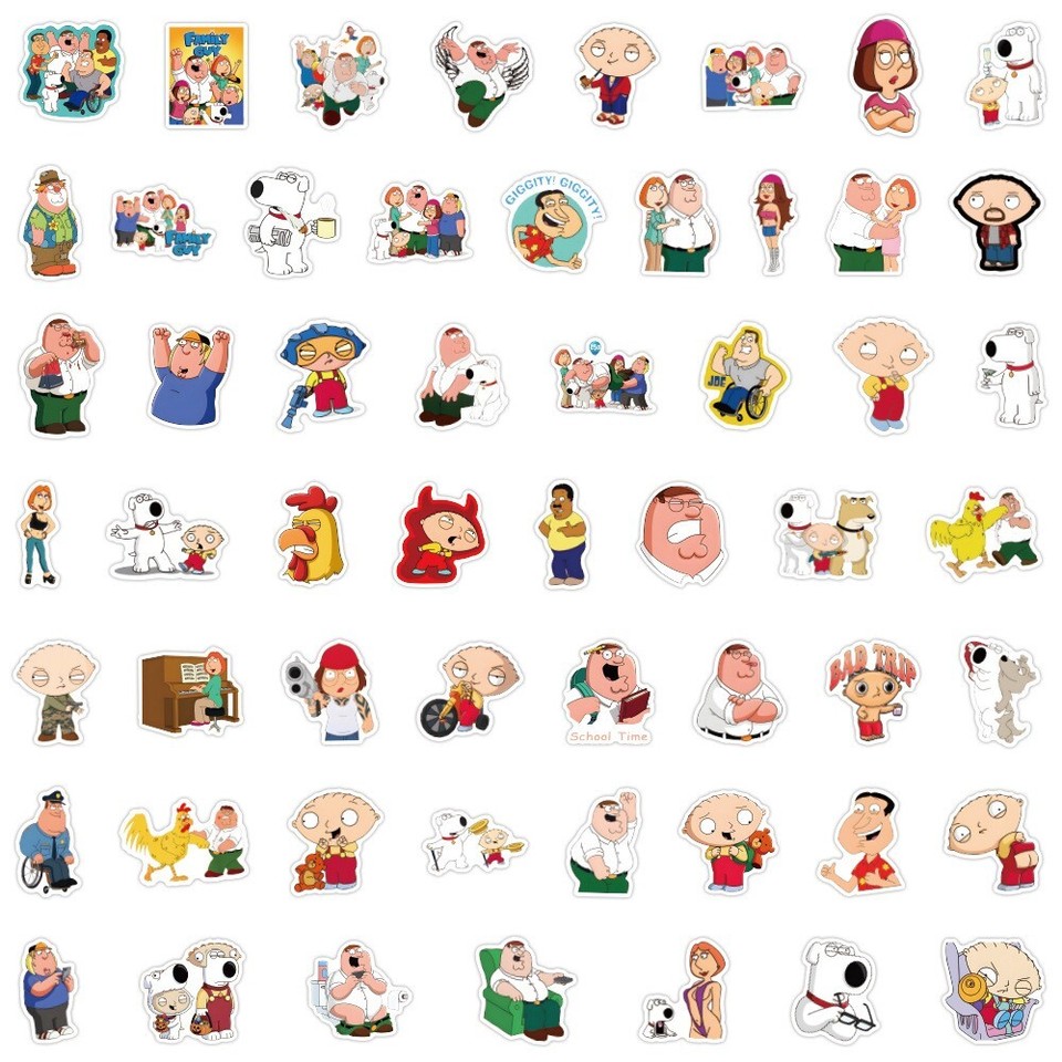 Mix 10/50 PCs Family Guy Luggage Notebook Laptop Car Sticker - No ...