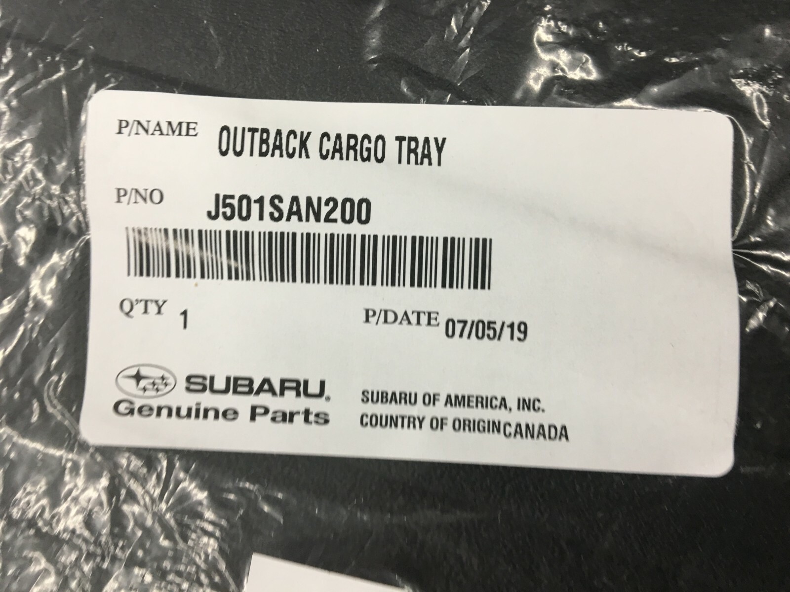 2020-2025 Subaru Outback All Weather Rear Cargo Tray Mat Liner ...