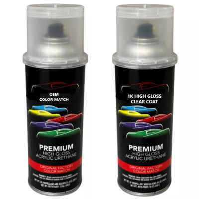 Base Coat and Clear Coat 12 oz Spray Paint For Chrysler Jeep RAM Flame ...