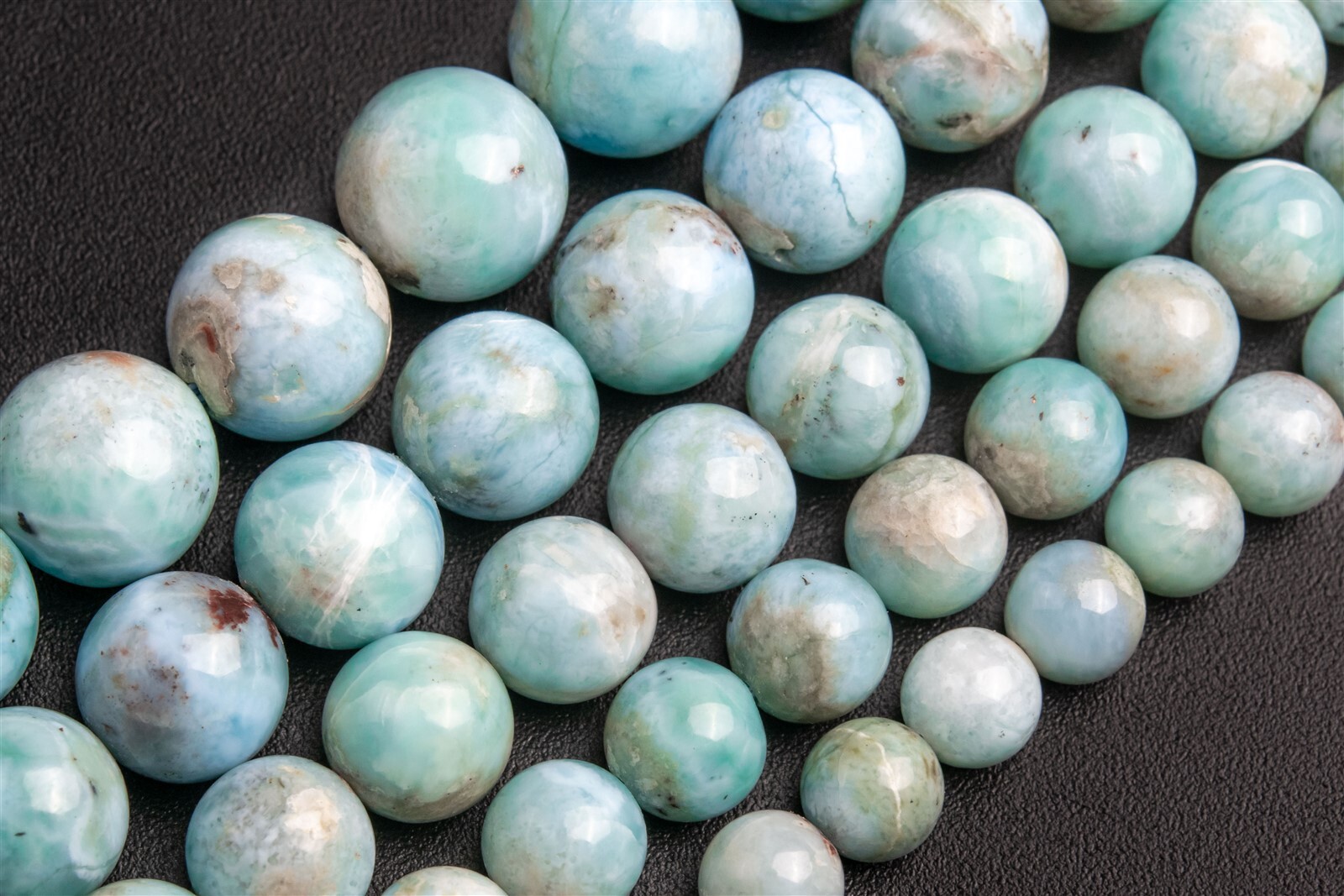 Genuine Natural Light Blue Green Larimar Grade A Round Beads 6/7/8/9/10 ...