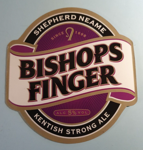 SHEPHERD NEAME brewery BISHOPS FINGER cask ale beer pump clip badge ...