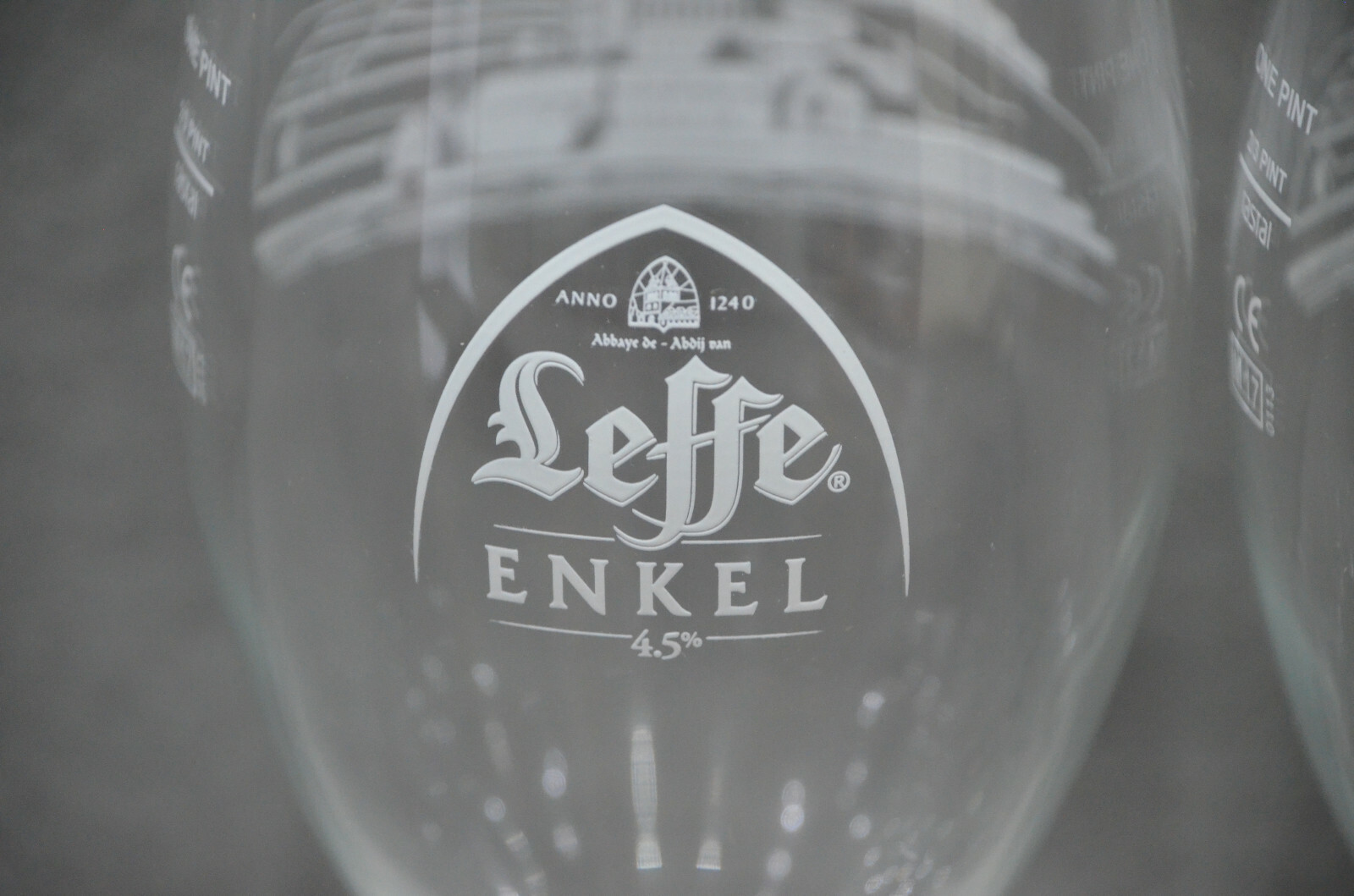 2x Leffe Enkel 4.5% Belgian Beer One Pint Glass Pedestal Goblet Lager ...