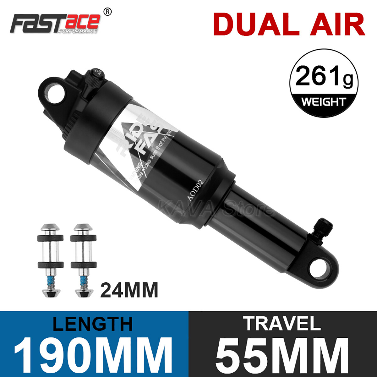 Fastace MTB rear shock 150 165 190 200mm Hydraulic Bike Shock Dual Air ...