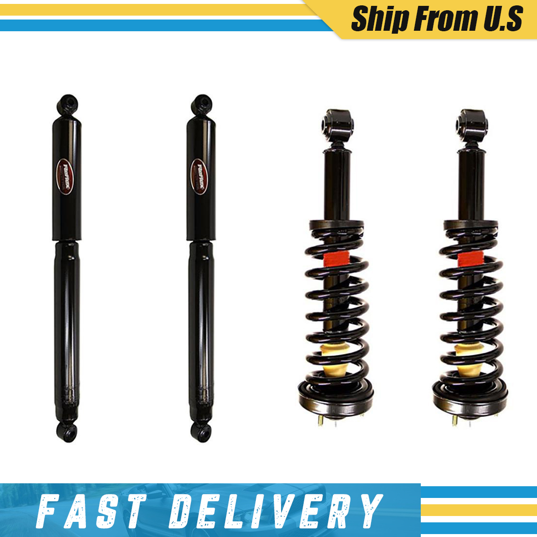 Fits Ford F-150 2009 4X4 Monroe Replacement Quick Struts & Rear Reflex ...