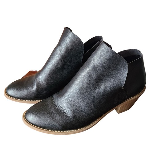 Universal Thread US Women's Size 8.5 Black Ankle Booties Side Split ...
