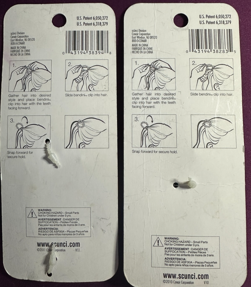 Scunci Bendini Slide & Snap Hair Clips 2 -NEW | eBay