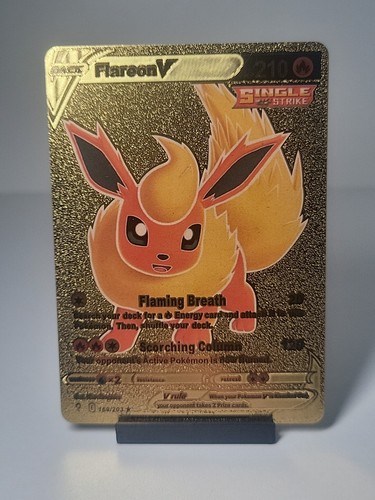 Flareon V 169/203 Single Strike Evolving Skies Gold Foil Fan Art ...