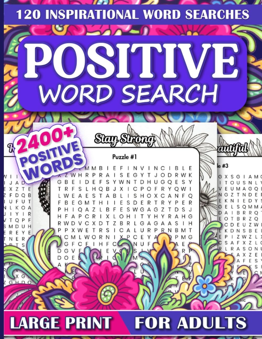 Positive Word Search for Adults: Anxiety Relief Word Search for Young ...