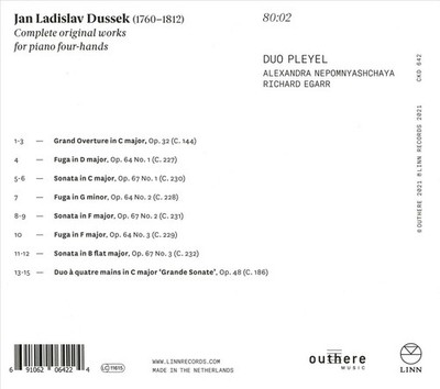 DUO PLEYEL JAN LADISLAV DUSSEK: COMPLETE ORIGINAL WORKS FOR PIANO FOUR ...