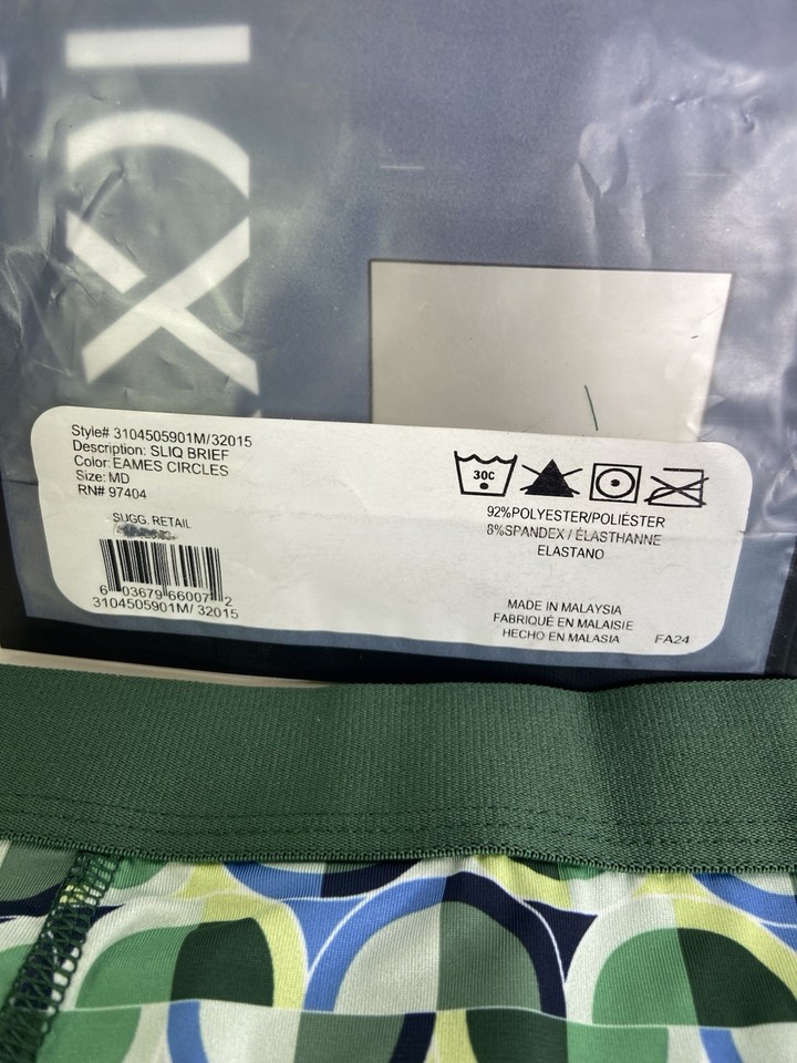 2xist Sexy Sliq Ultra Low Rise Brief Underwear Eames Circles Mens Size ...