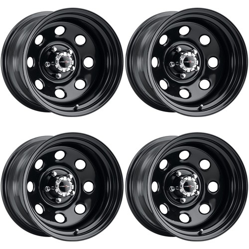 (Set of 4) Vision 85 Soft 8 16x7 5x4.5" +0mm Gloss Black Wheels Rims 16 ...