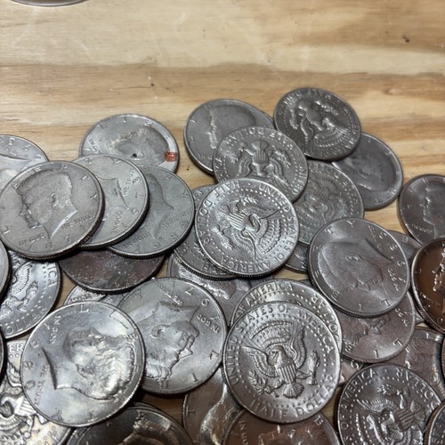 Mixed Lot of Over 50 US Kennedy Clad Half Dollar Coins As Found Last ...