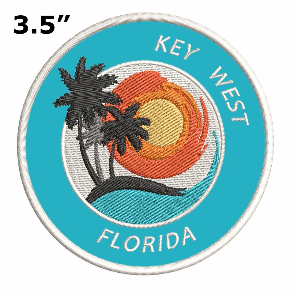 Key West Florida Patch Embroidered Iron-On Applique Vacation Souvenir ...