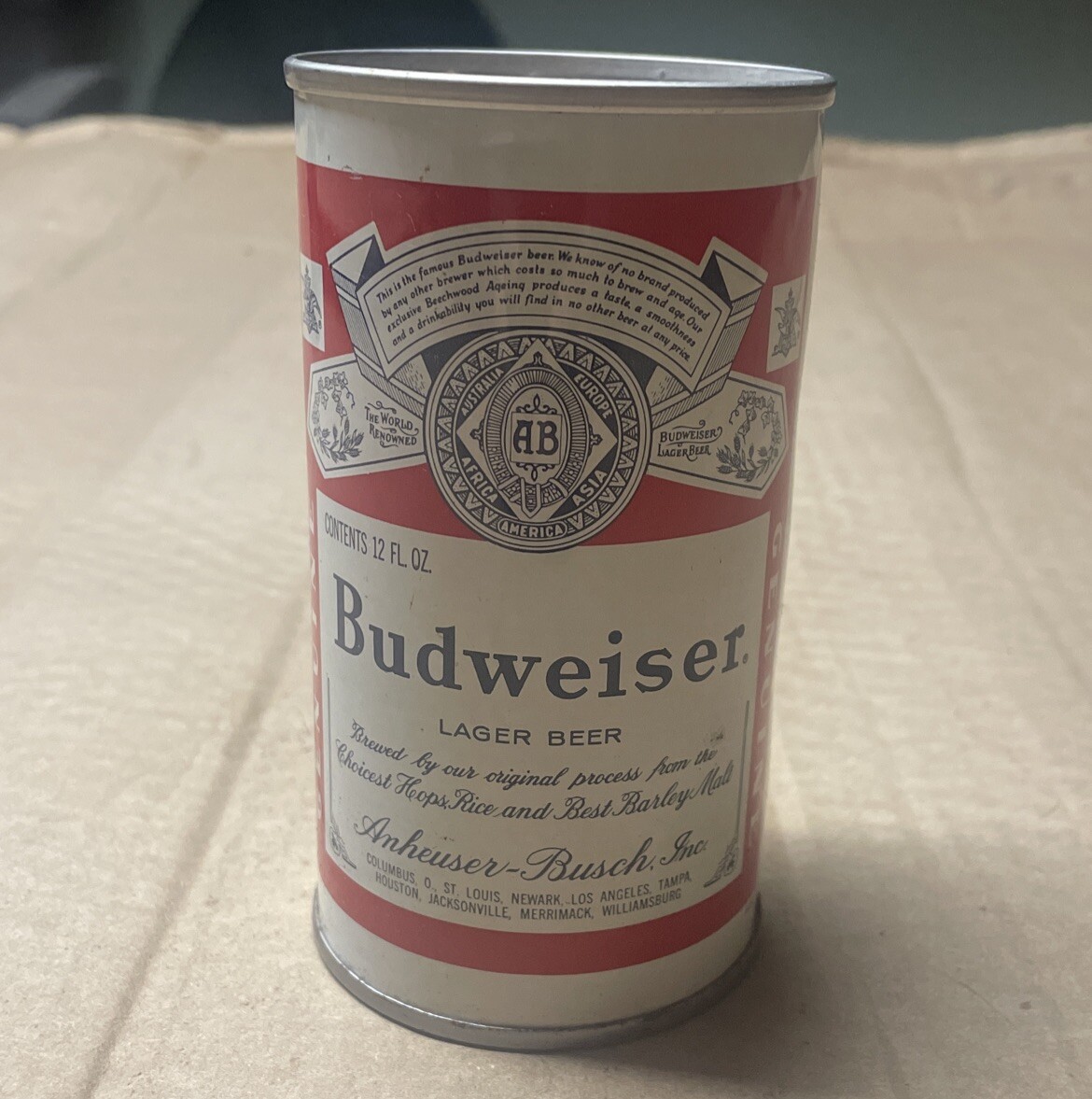 Genuine Budweiser Lager Beer Anheuser Busch Columbus St Louis Newark ...