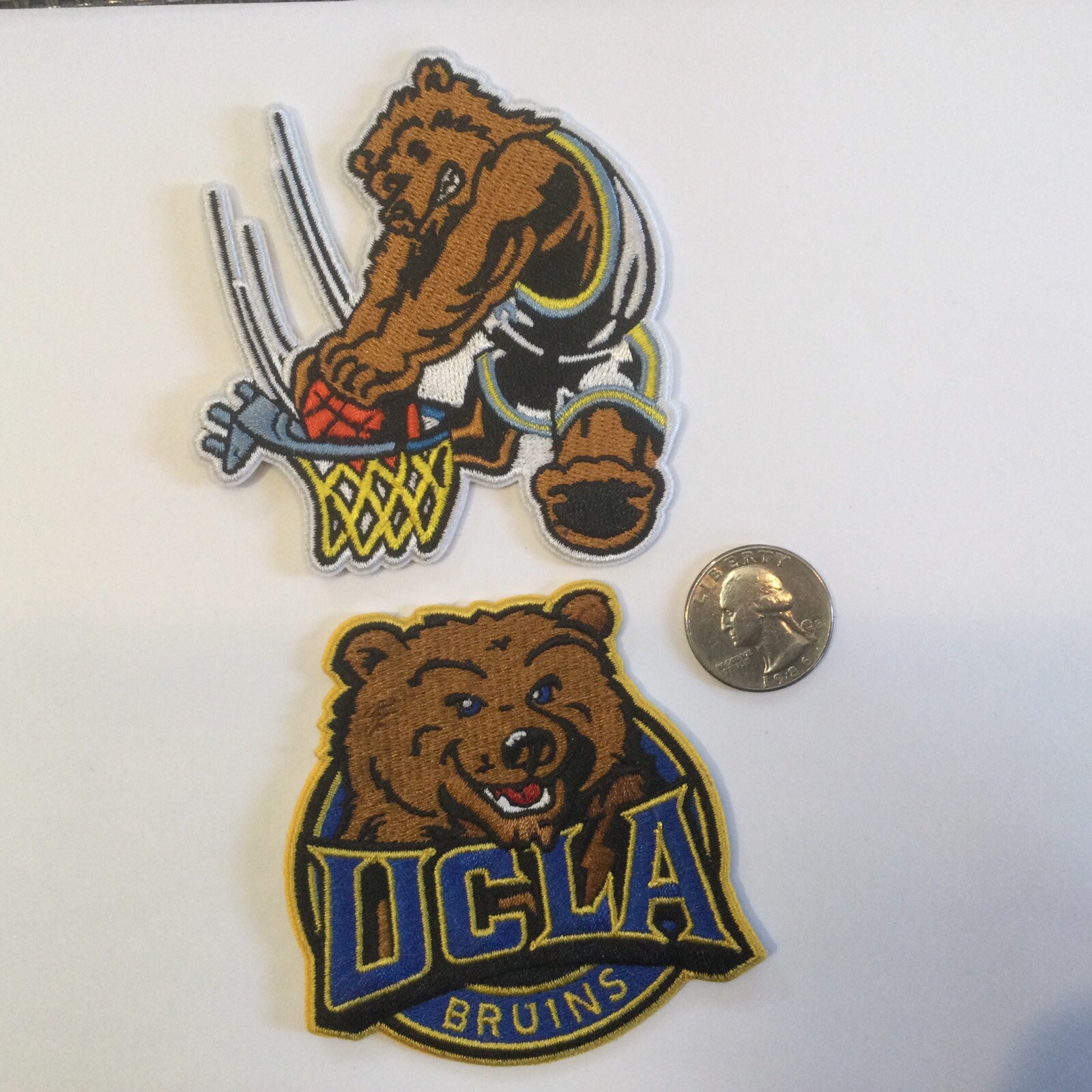 (2) UCLA BRUINS vintage iron on embroidered patches Patch Lot 3" x 3 ...