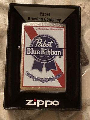 ZIPPO PABST BLUE RIBBON Lighter ESTABLISHED IN MILWAUKEE Beer Brewery ...