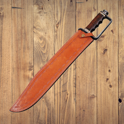 HANDMADE DAMASCUS SHORT MACHETE SWORD BOWIE SHAPE BEAUTIFUL HANDLE ...