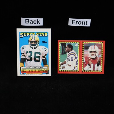 1988 Kenneth Davis #52 Back #125 / 250 Darrin Nelson Irving Fryar Front ...