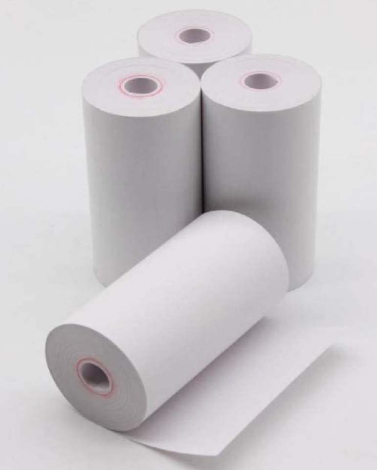 100 Rolls 44Mm 1-3/4" X 150' 1-Ply Bond Paper Rolls Sharp ER A-320 330 ...