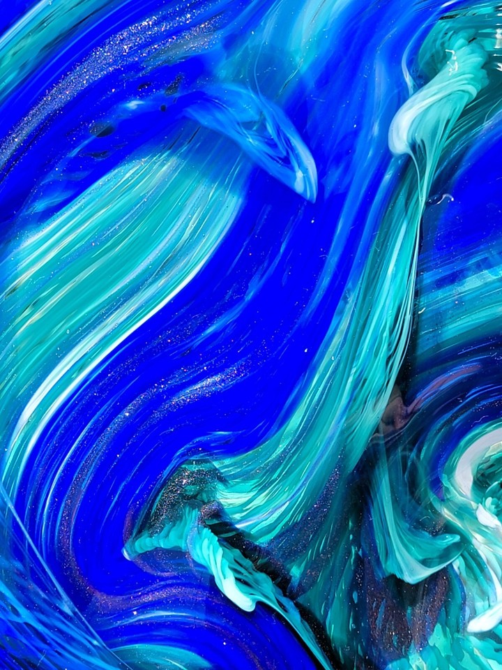 BEAUTIFUL HUGE 17.5"D FLAIR Rim Glass Murano CENTERPIECE Bowl COPPER ...