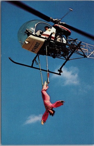 LAKE DELTON Wisconsin Dells Postcard Dave Merrifield / Helicopter ...