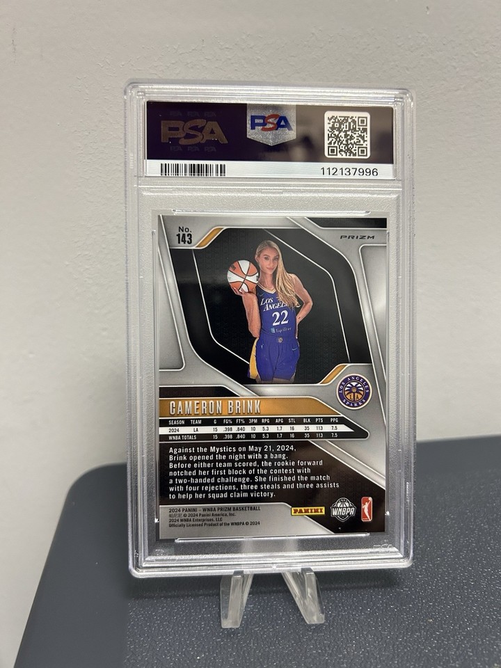 2024 PANINI PRIZM WNBA ICE #143 CAMERON BRINK ROOKIE RC PSA 9 Mint Pop ...