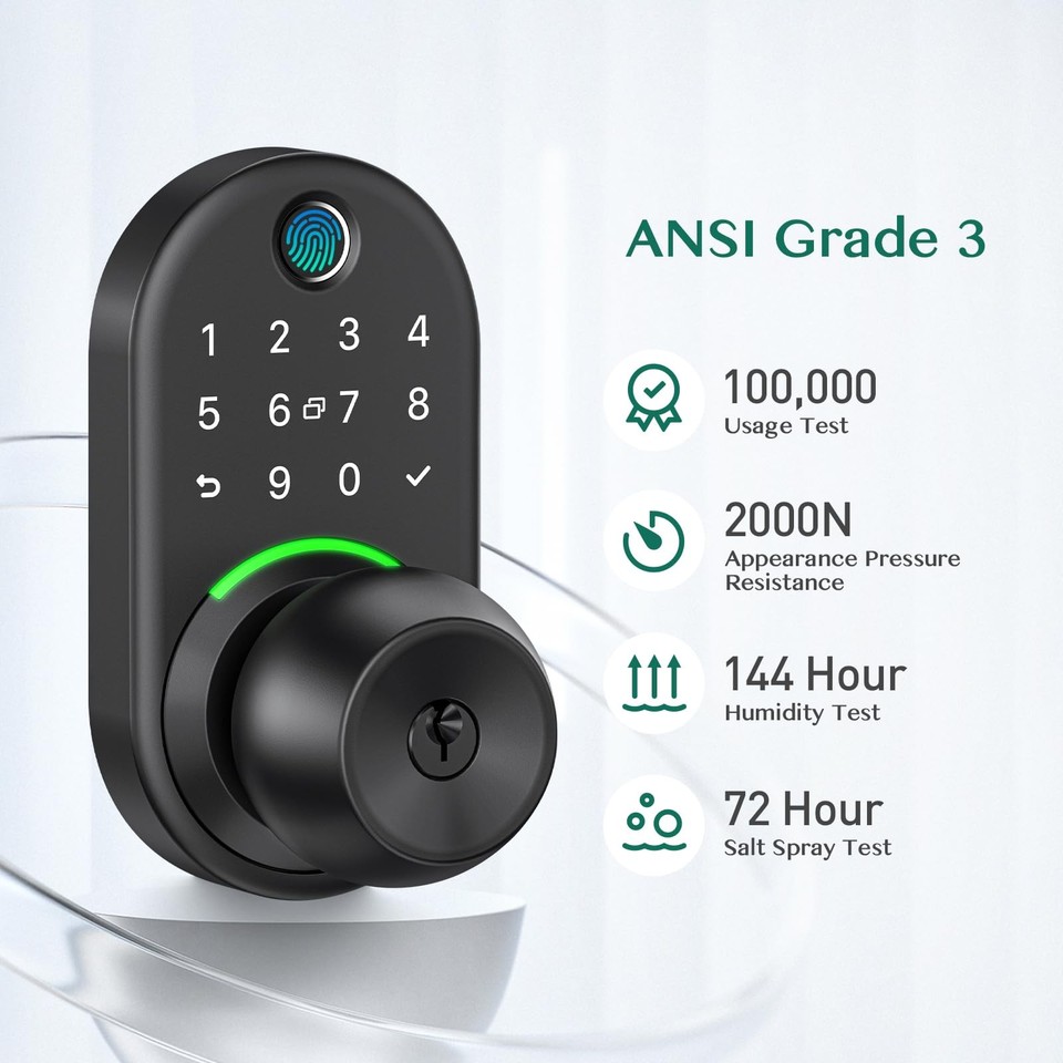 Keypad Smart Door Lock with Knob, Keyless Entry Digital Lock with ...