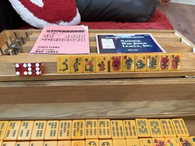 Vintage Mah Jong Mahjong Set Four Winds, Flowers & Perching Pheasants ...