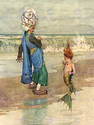 ARABIAN MERMAID HEATH ROBINSON ART PRINT POSTER PICTURE HP238 | eBay