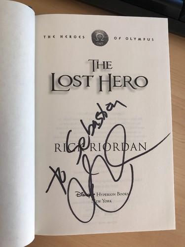 The Lost Hero Rick Riordan Hardcover - w/ Rick's original handwritten ...