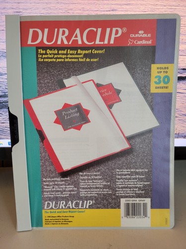 DURACLIP DURABLE CARDINAL REPORT COVER 2203 GRAY NEW | eBay