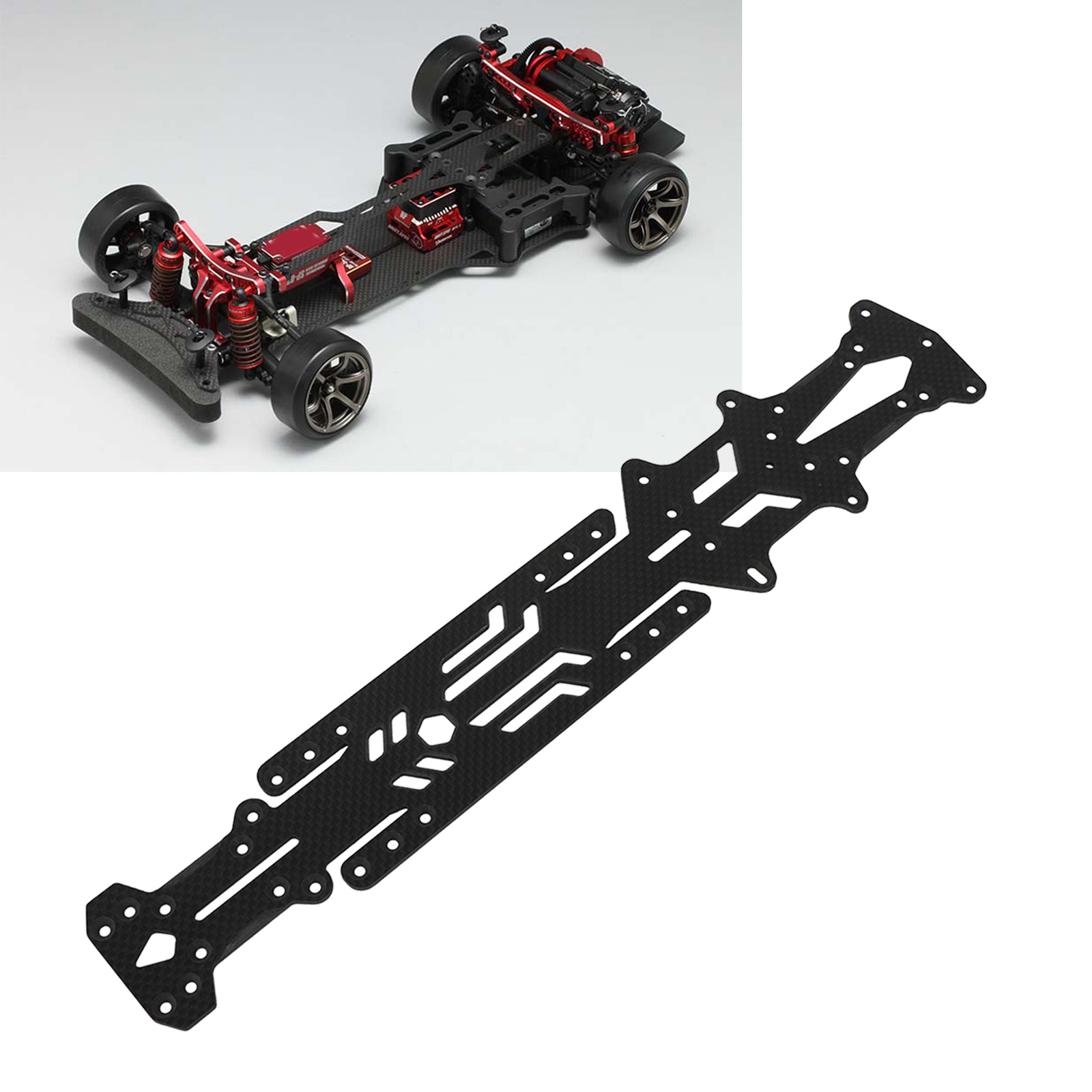 (Black)RC Car Carbon Fiber Chassis Narrow Vertical High Traction RC ...