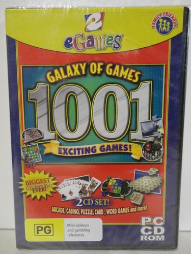 eGames 1001 Galaxy of Games PC Game 2 CD Set Arcade, Casino, Puzzle ...