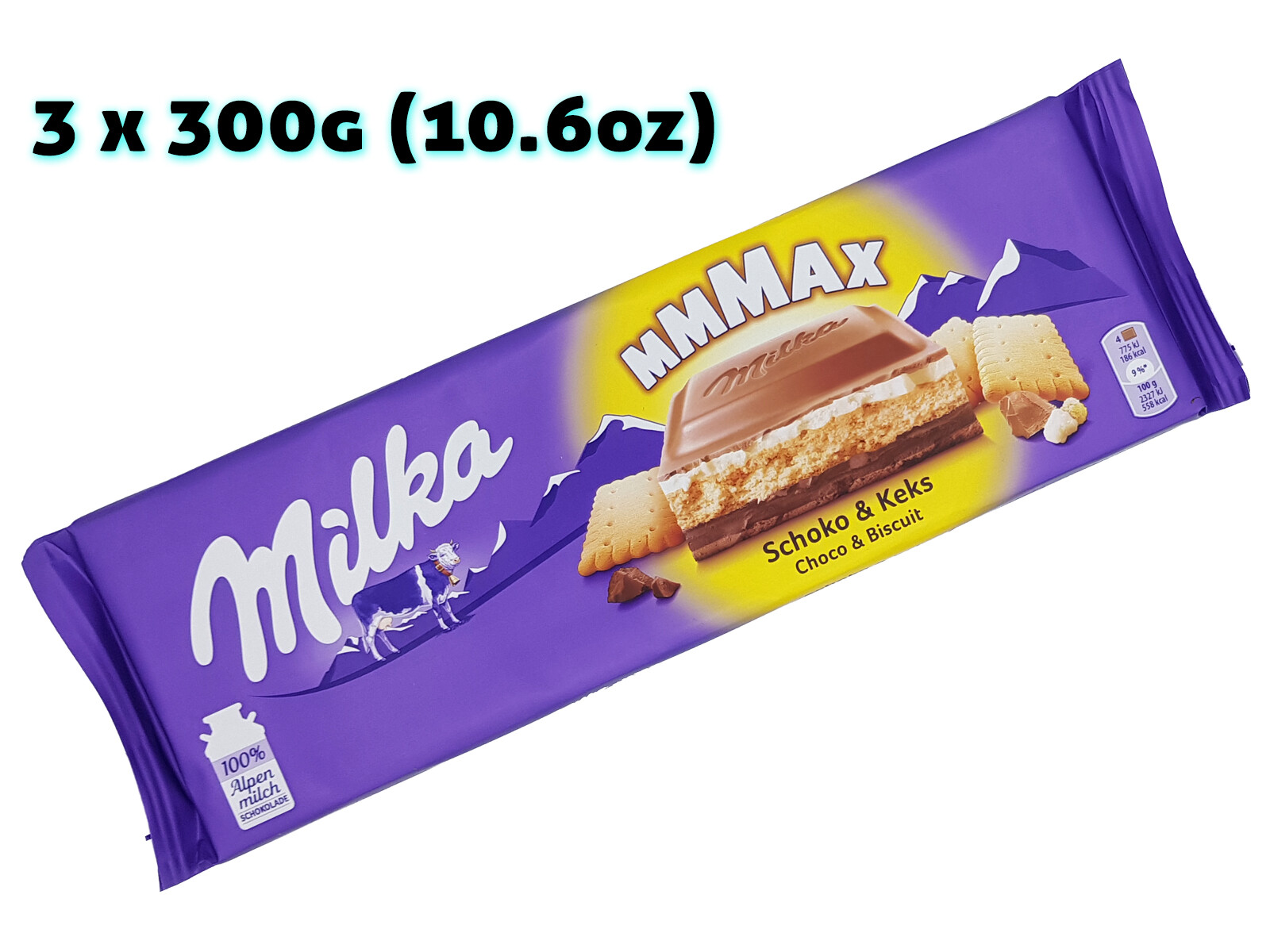 3x Milka MMMAX Choco & Biscuit 🍫900g 2 lbs XXL chocolate from Germany ...