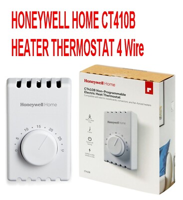 HONEYWELL HOME CT410B HEATER THERMOSTAT NON-PROGRAM 120V OR 240V 4 OR 2 ...