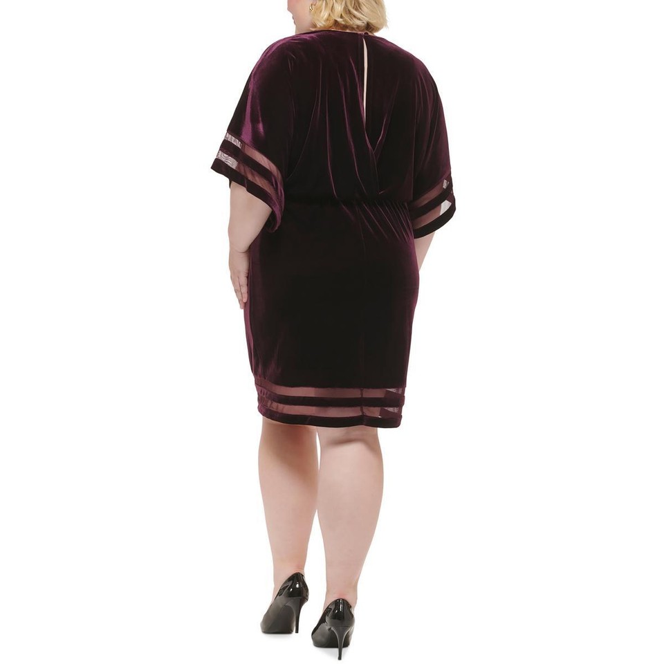 Jessica Howard Womens Velvet Knee-Length Party Sheath Dress Plus BHFO ...