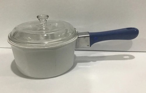 Princess House Nouveau White Ceramic Cookware 1 1/2 Qt Pan Pot w/Lid ...