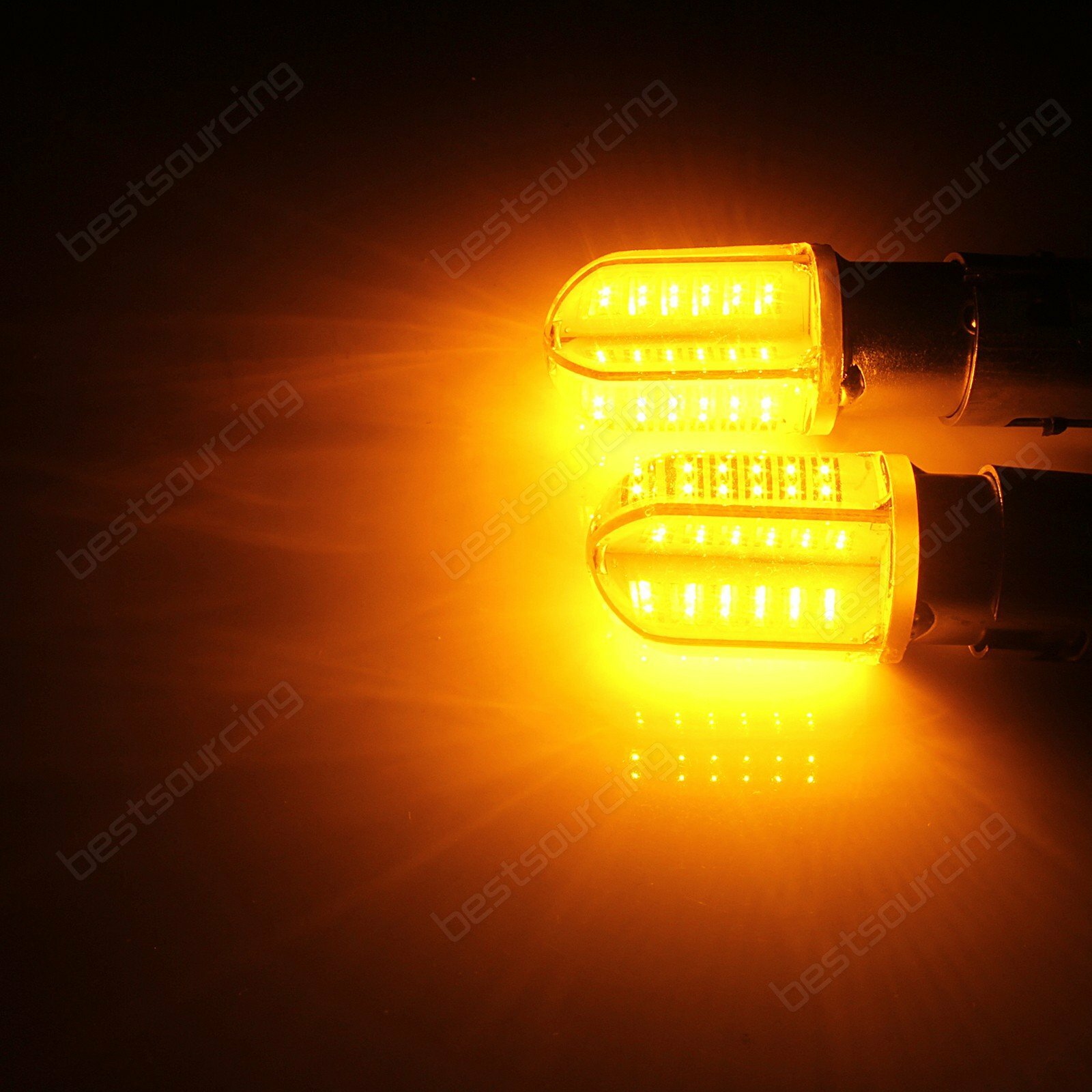 2x 581 PY21W BAU15s Bulbs 8 COB LED Turn Signal Indicator Front Rear ...