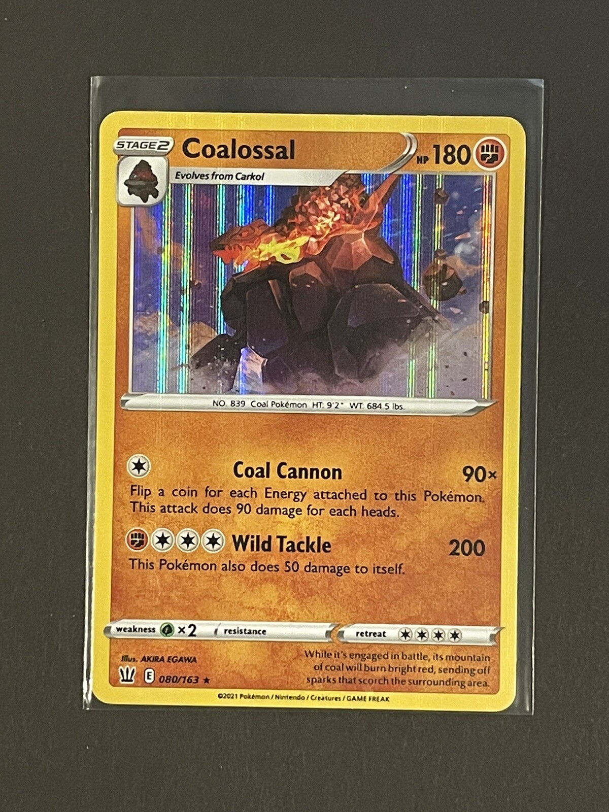 Coalossal 080/163 Reverse Holo Rare - 2021 Pokemon Battle Styles NM+ | eBay