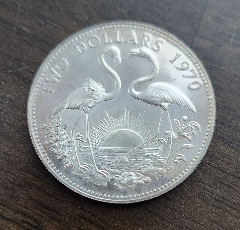 1970 FM .935 SILVER Coin BAHAMAS ISLANDS SILVER $2 FLAMINGOS Coin | eBay