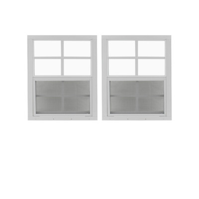 Shed Windows and More 2 Pack 24" X 27" Window Aluminum Frame White ...