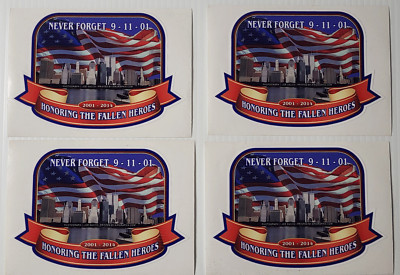 9-11 NEVER FORGET USA FALLEN HEROS FLAG STICKER CAR,TRUCK, VAN, WALL ...