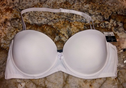 CHRISTIAN SIRIANO Convertible Halter Strapless White Push Up Bra Womens ...