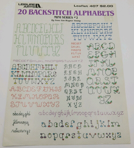 Leisure Arts #407 20 Backstitch Alphabets Mini Series 2 - Cross Stitch ...
