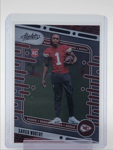 XAVIER WORTHY 2024 ABSOLUTE FOOTBALL ROOKIE BLACK CHIEFS #128 RC Q4071 ...