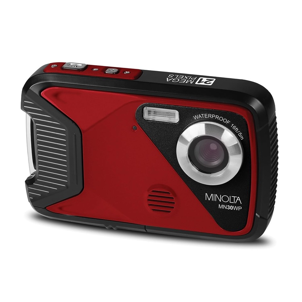 Minolta MN30WP 21 MP / 1080P HD Waterproof Digital Camera (Red) | eBay